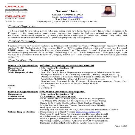 Resume of Nazmul Hasan | PDF