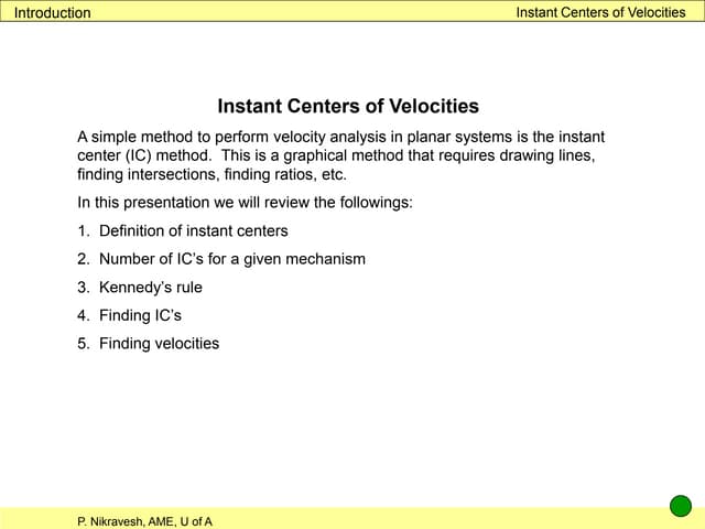 Module 2 instantenous center method | PPTX