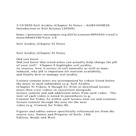 3192020 Soil Acidity (Chapter 9) Notes - AGRI1050R50 Introd.docx