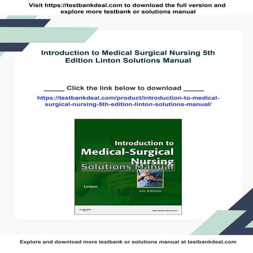 Introduction to Medical Surgical Nursing 5th Edition Linton Solutions ...
