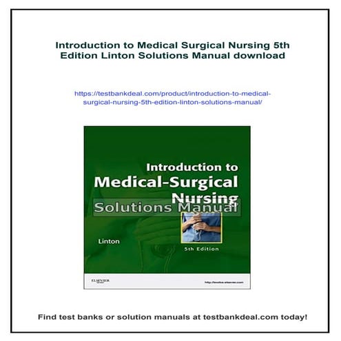 Introduction to Medical Surgical Nursing 5th Edition Linton Solutions Manual | PDF