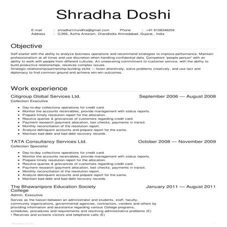 CV Shradha Doshi | PDF