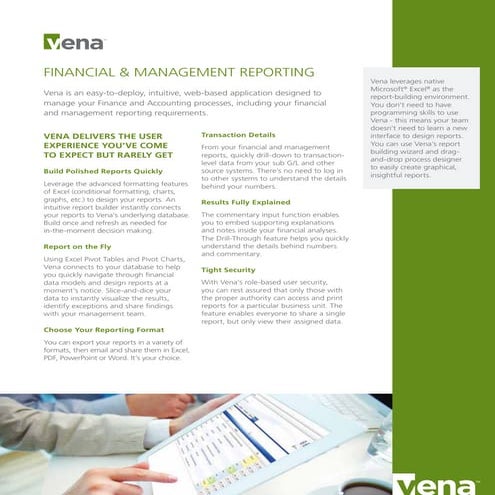 Financial Management Reporting - Vena Datasheet | PDF