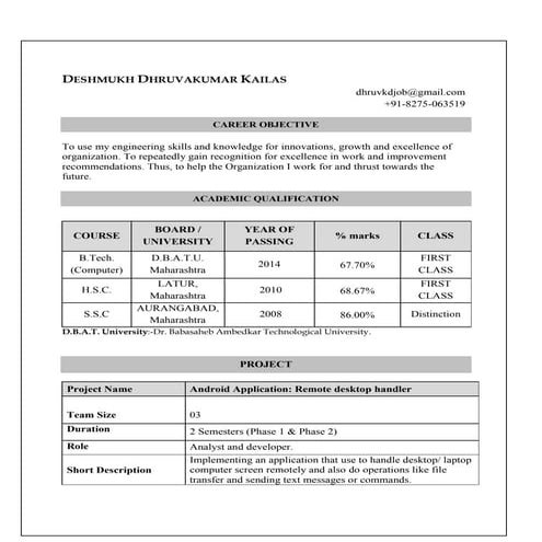 Dhruv_resume WITH Java | PDF