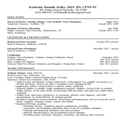 Resume - Katherine Kelley - CPNP-PC 2 | DOCX