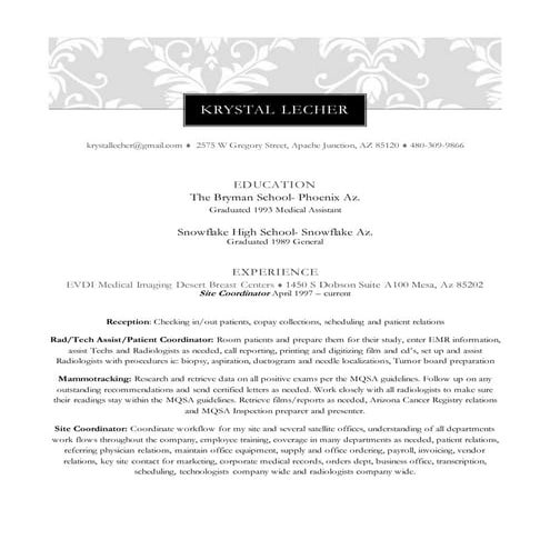 Resume- Krystal Lecher | DOCX