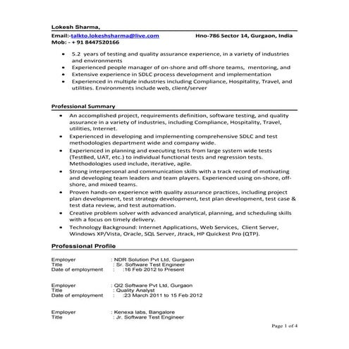 Lokesh S Resume New | DOC | Computer Software and Applications | Computing