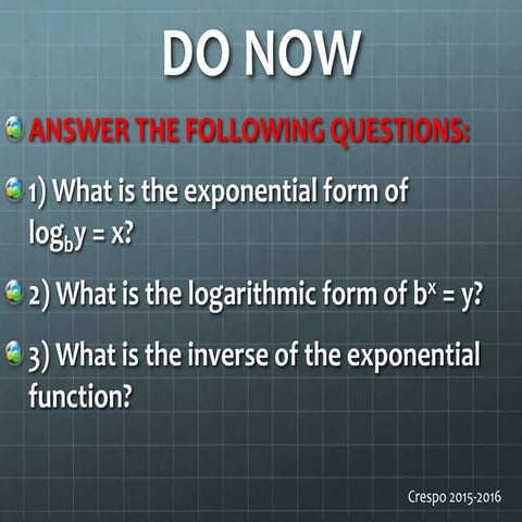 Exponential_Logarithm Game | PPT