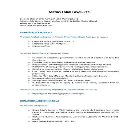 CV Matías Tobal Favelukes - english | DOC