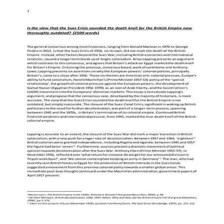 The Suez Crisis and the fall of the British Empire | PDF