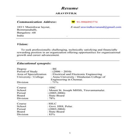 aravinth res-1 | PDF