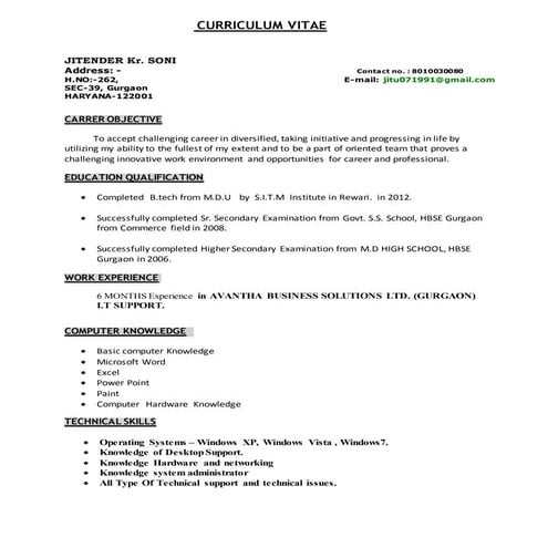 jitender CV.docxjitu | DOCX