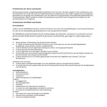 Profielschets lid Wmo | PDF