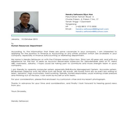 Application Letter Linkedin | DOCX