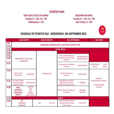SCHEDULE OF STARTUP OLE | PPT