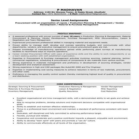 PURCHASE, STORES RESUME | DOC