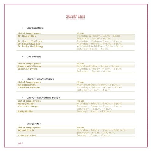 Appointment Book Sample and Manual | DOCX