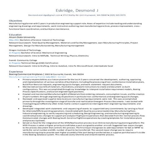 Jim Cloer Process Engineer Resume | PDF