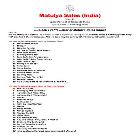 Introduction letter_Workplus Engineering | PDF