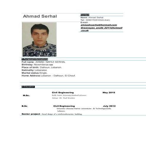 Ahmad Serhal cv | DOCX
