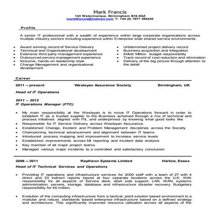 Mark Francis CV v2 | DOCX