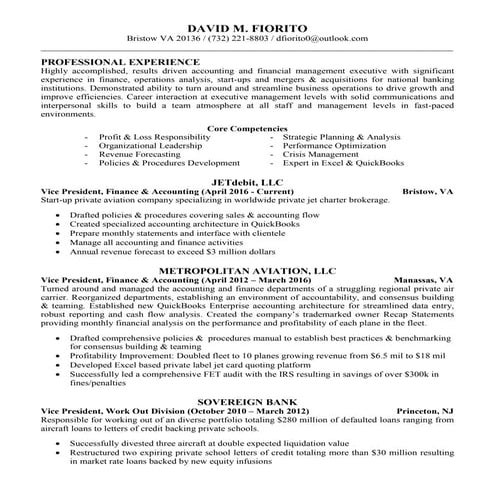 DAVID M FIORITO - ResumeS | PDF