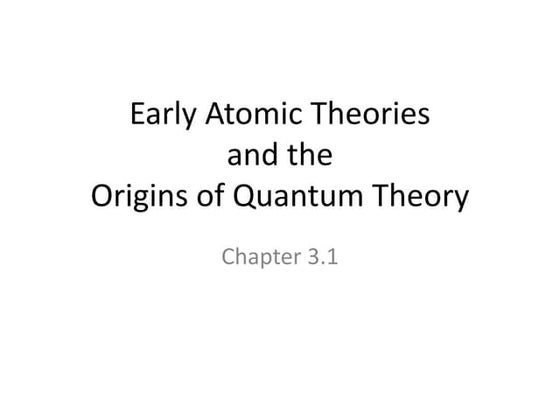 atomic theories and models | PPT
