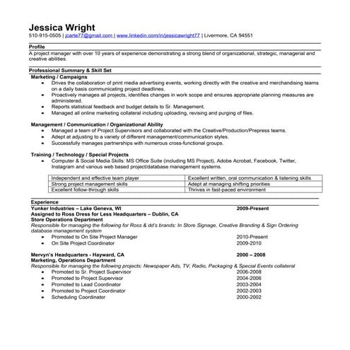 Jessica Wright_Resume | DOC | Business Administration | Business