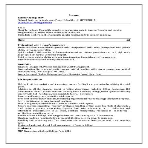 Manoj C - Resume | PDF