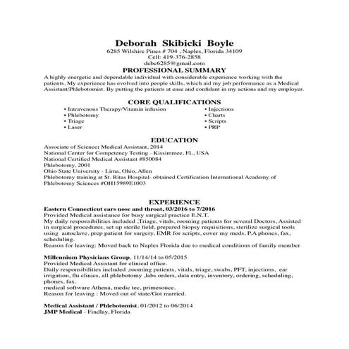 Deborah Skibicki, boyle resume in windows,20 | PDF
