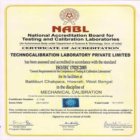 NABL Certificate & Scope. | PDF