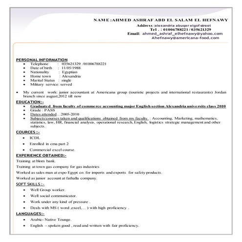ahmed ashraf cv | PDF