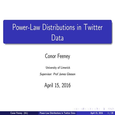 Power Law Distributions for Twitter Data | PDF