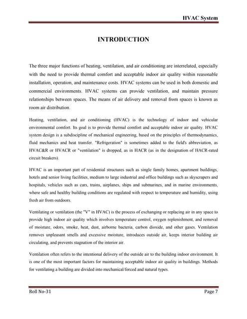 HVAC System (Heating, Ventilation and Air Conditioning) | PPTX