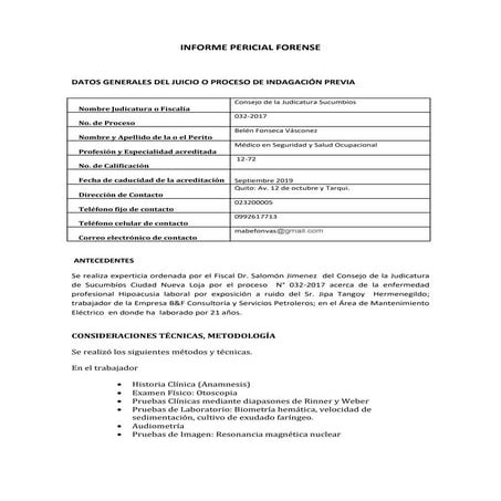 31 informe pericial forense, maria fonseca | PDF