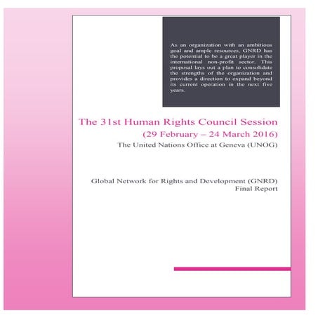 31st United Nations Human Rights Council Final Report | PDF