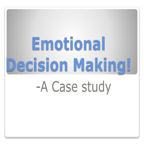 emotional decision making | PPT