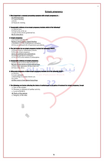Gynae mcq | PDF | Pregnancy | Reproductive Health