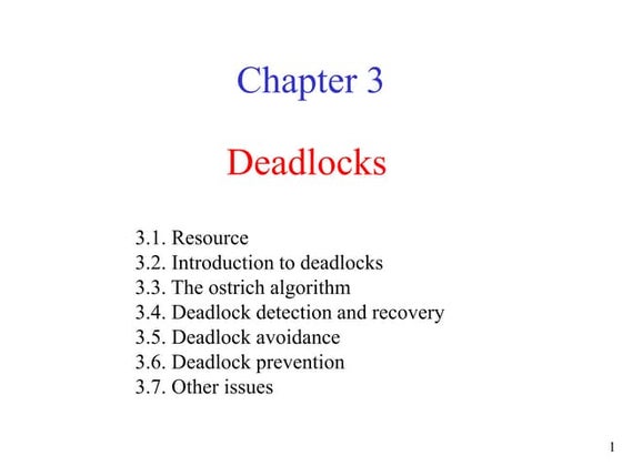 Deadlocks in operating system | PPTX | Operating Systems | Computer ...