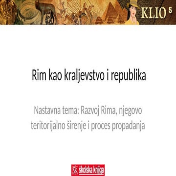 Razvoj Rima: Teritorijalno Širenje i Proces Propadanja Rimske ...