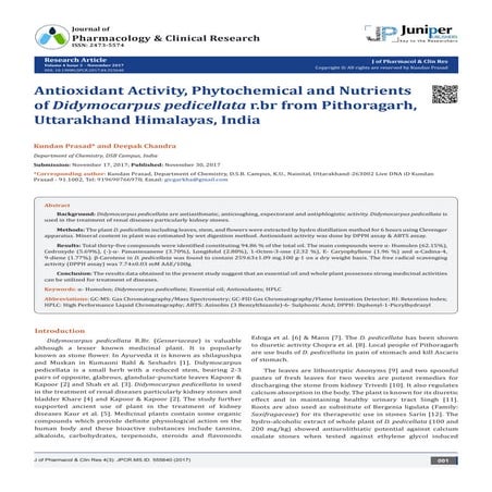 32-Antioxidant Activity, Phytochemical and Nutrients of Didymocarpus pedicellata r.br from ...