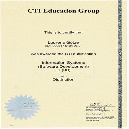 Certificate CTI | PDF