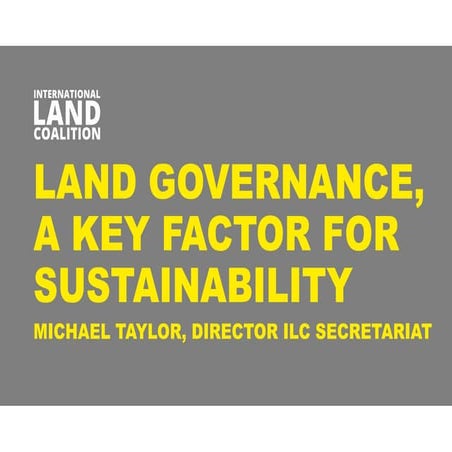 Land governance – a key factor for sustainability | PDF