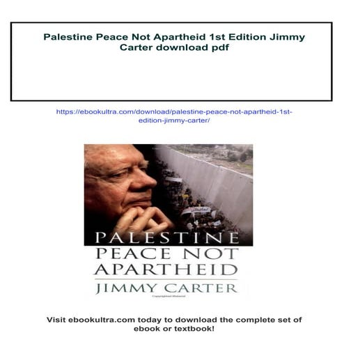Palestine Peace Not Apartheid 1st Edition Jimmy Carter | PDF