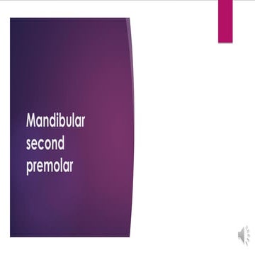 Mandibular 2nd premolar | PPTX