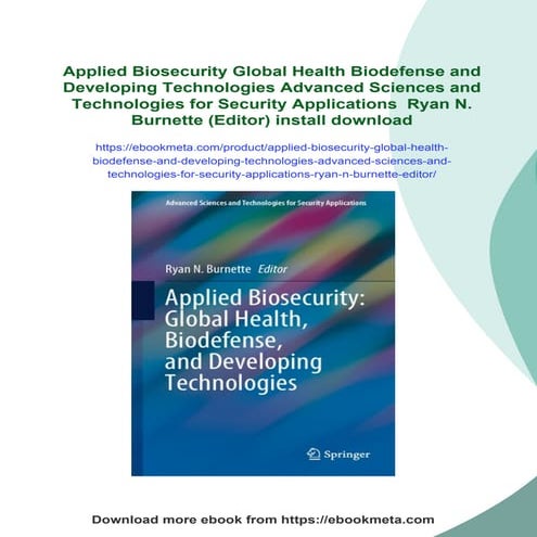 Applied Biosecurity Global Health Biodefense and Developing ...