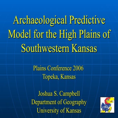 Archaeological Predictive Model for the High Plains of Southwestern ...