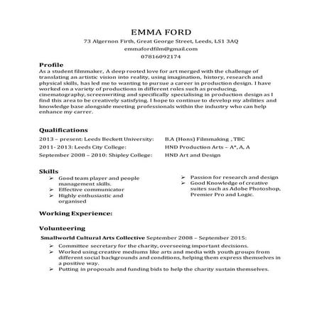 EMMA FORD CV Real | PDF