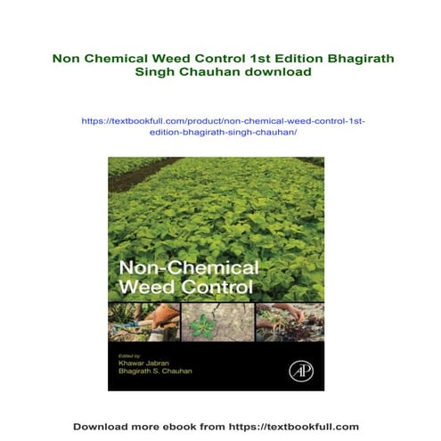 Non Chemical Weed Control 1st Edition Bhagirath Singh Chauhan | PDF