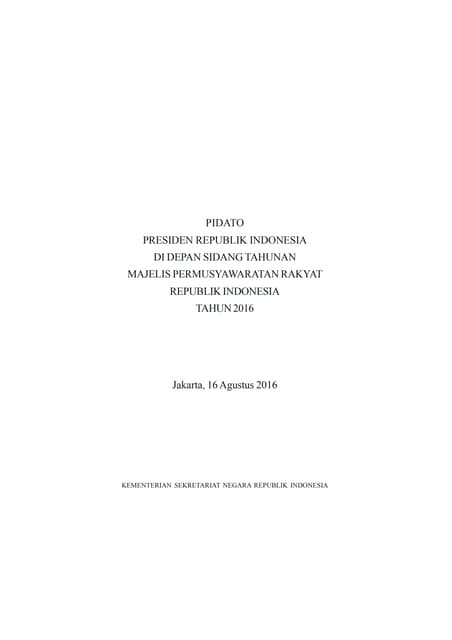 Pidato Lengkap Presiden RI 20 okt 2019 | PDF